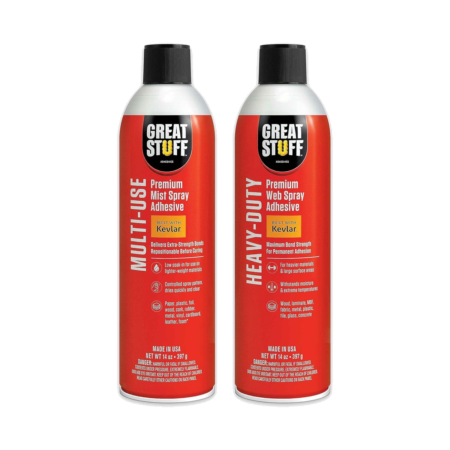 Great Stuff Heavy Duty Adhesive + Multi-Use Adhesive - 14oz - Aerosol ...