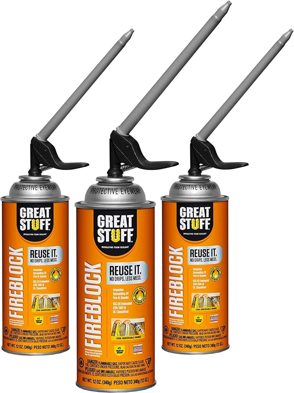 Great Stuff Insulation/Expanding Foam Fireblock Gap Filler- 3 Pack ...