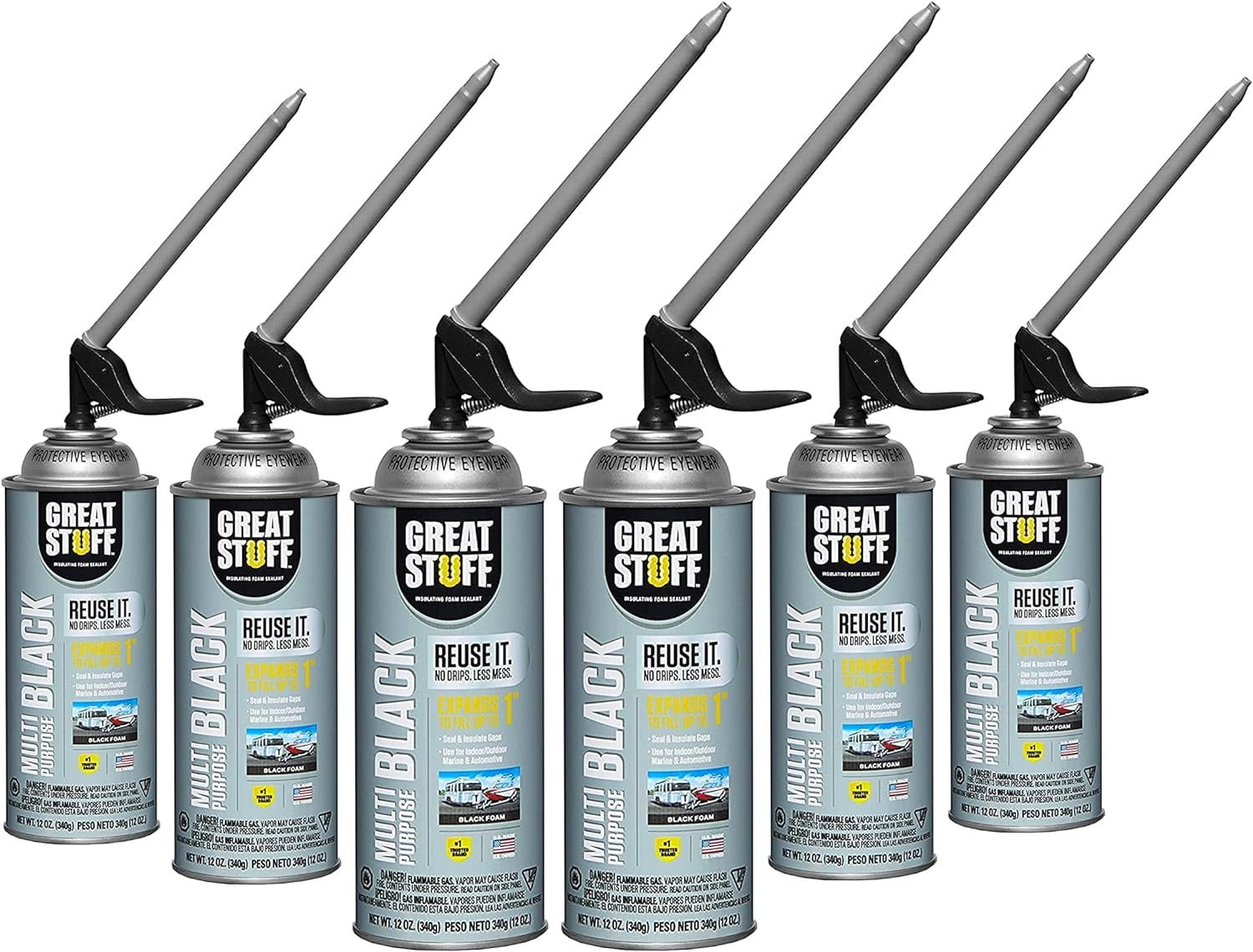 Great Stuff Insulation/Expanding Foam Multipurpose Black Gap Filler - 6 ...