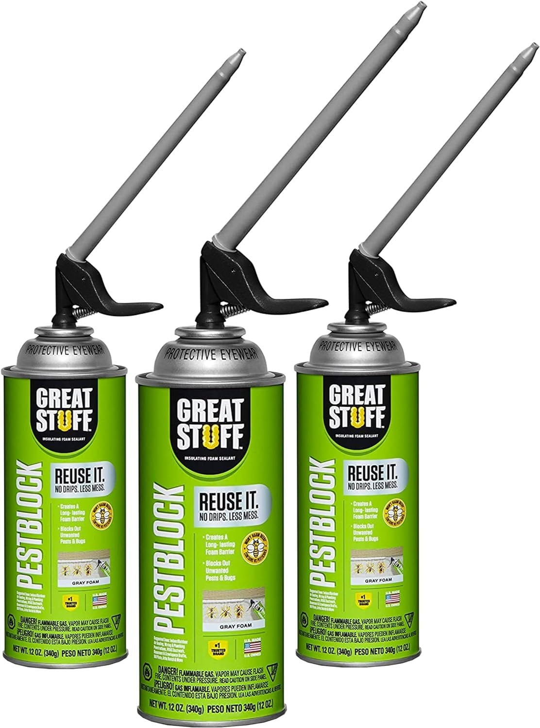 Great Stuff Pestblock Smart Dispenser - 3 Pack 3 x 12oz, Off-White ...