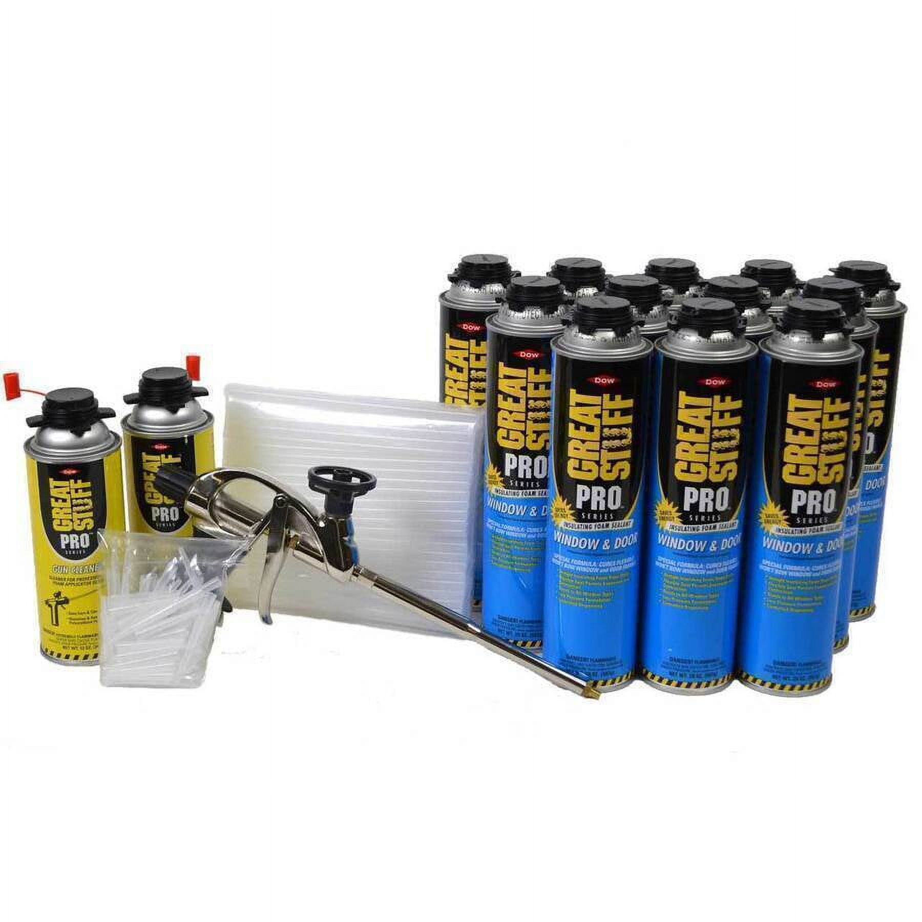 Great Stuff Pro Insulating Foam Sealant, 12-20oz Cans, Foam Gun, 2 ...