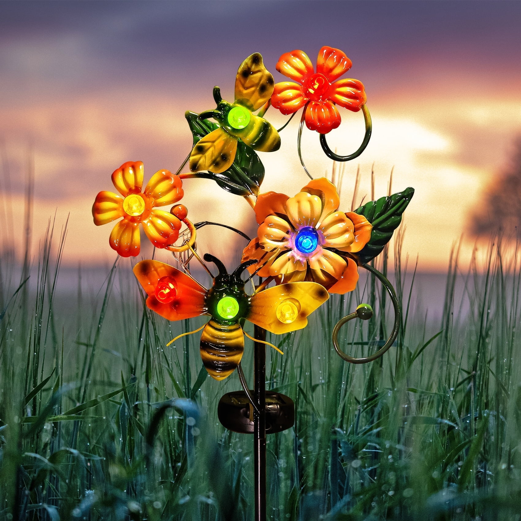 Great Sun 32" Garden Bee Solar Lights Outdoor Decoration, Lovely Bee ...