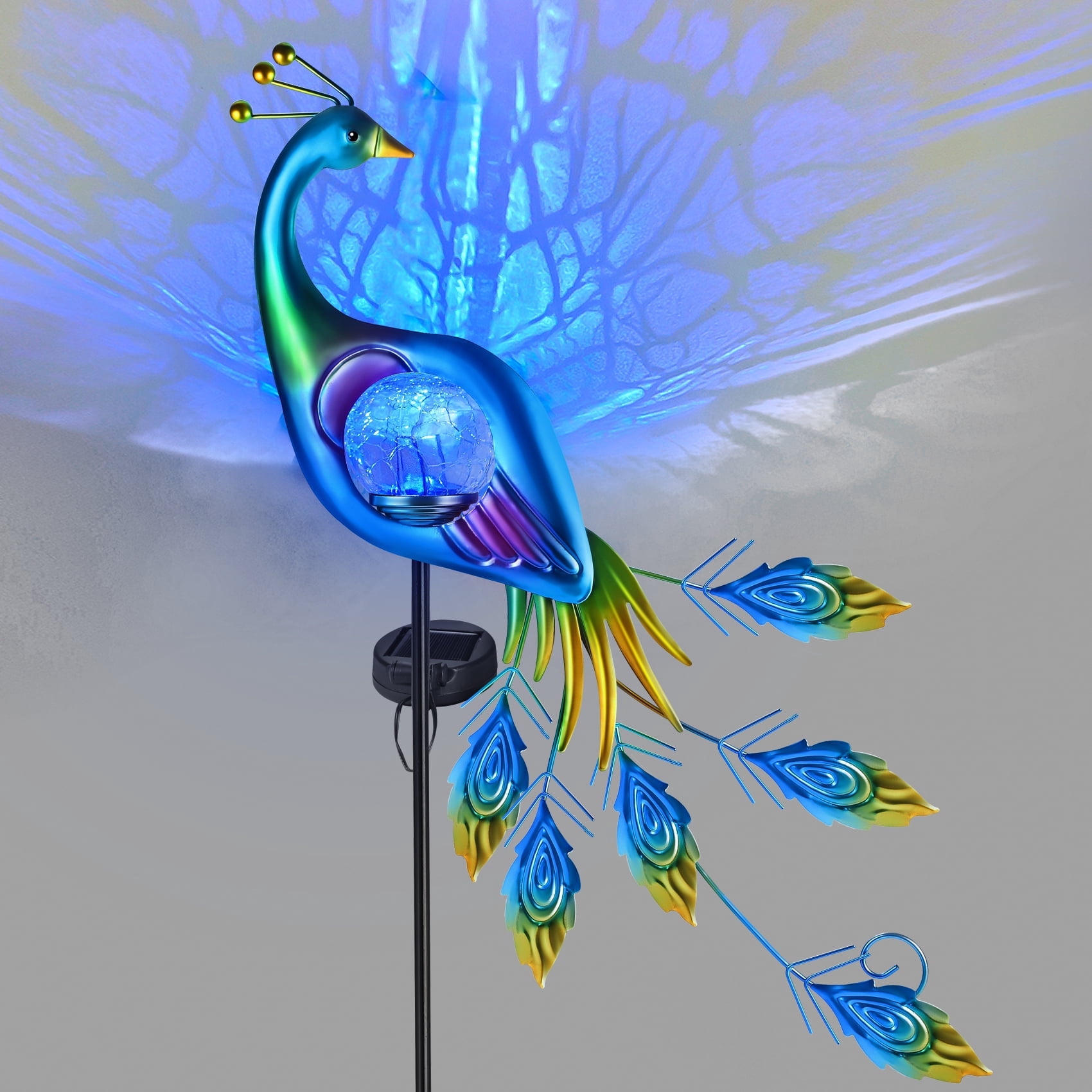 Great Sun 32" Peacock Solar Garden Lights，Solar Peacocks Garden Decor ...