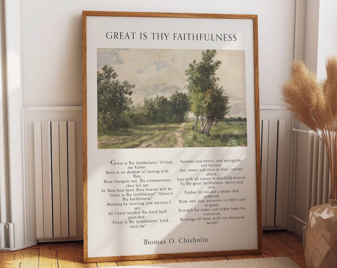 Great Is Thy Faithfulness Poster - Hymnal Sheet Print Infused With ...