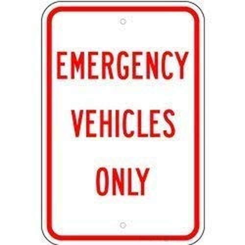 Great Tin Sign Emergency Vehicles Only Sign Premium Grade Outdoor ...