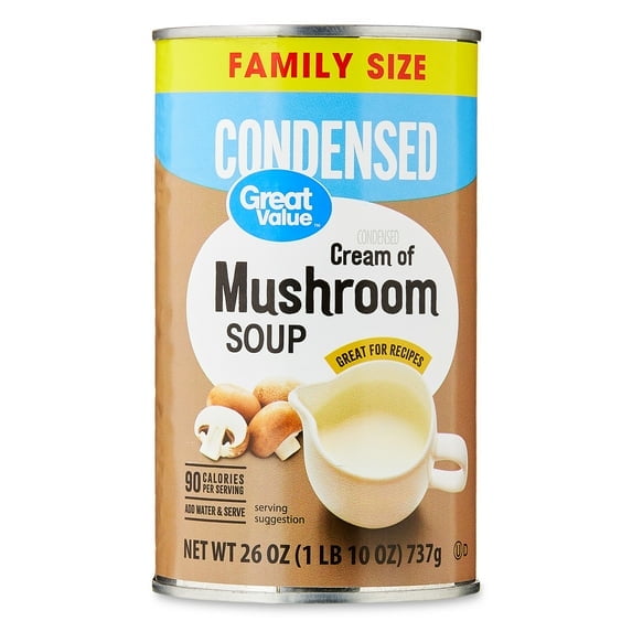 Great Valu Cream of Mushroom Condensed Soup, Family Size, 26 oz ...