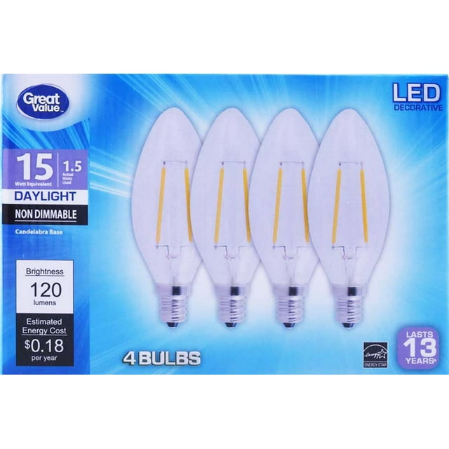 Great Value 1.5W LED Bulb, 4 count - Walmart Business Supplies