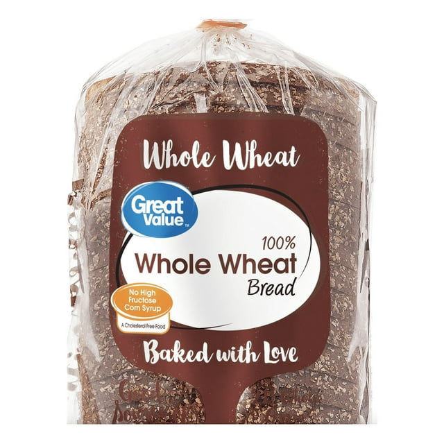 Great Value 100% Whole Wheat Bread Loaf, 24 oz - Walmart.com