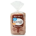 Great Value 100% Whole Wheat Bread Loaf, 24 oz, soft texture, 9g whole ...