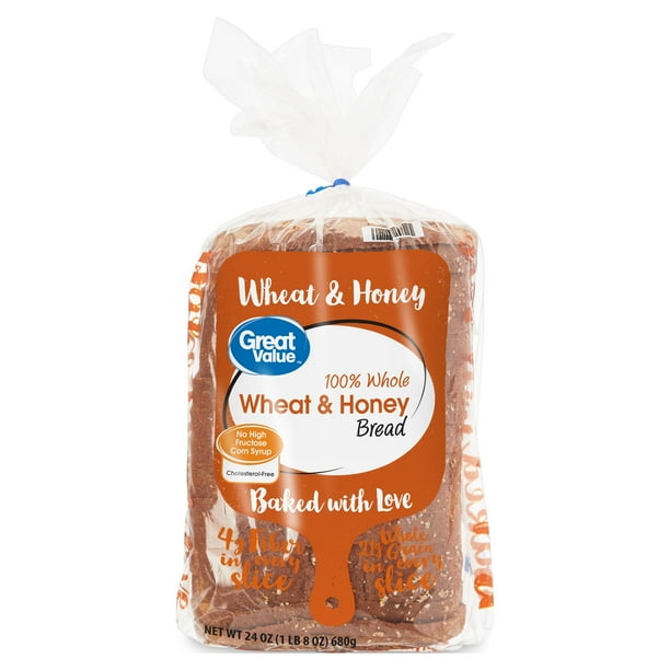 Great Value Whole Wheat & Honey Wheat Breads for Breakroom - Walmart ...