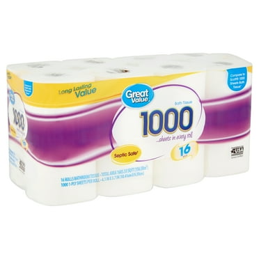 Great Value Soft & Strong Premium Toilet Paper, 30 Mega Rolls, 380 ...