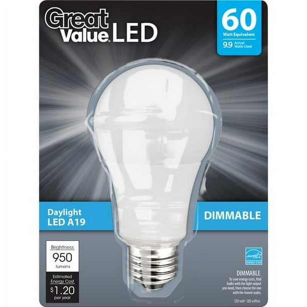 Great Value 10W Daylight Omni Directional A Lamp Bulb - Walmart ...