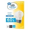 Great Value 18YR A19 LED Light Bulb, 8.5W(60W Equivalent) Dimmable Soft White E26 Medium Base, 4 ...