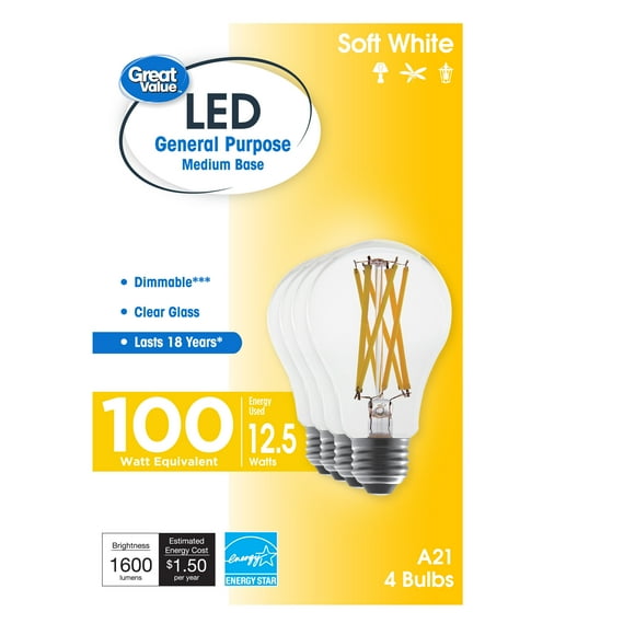 100 Watt Light Bulbs in Light Bulbs by Wattage - Walmart.com
