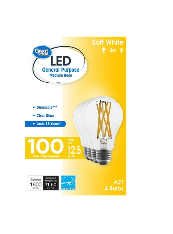 100 Watt Light Bulbs in Light Bulbs by Wattage - Walmart.com
