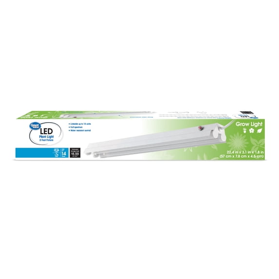 Great Value 2ft LED Full Spectrum Grow Light, 14W, Linkable Up to 10 ...