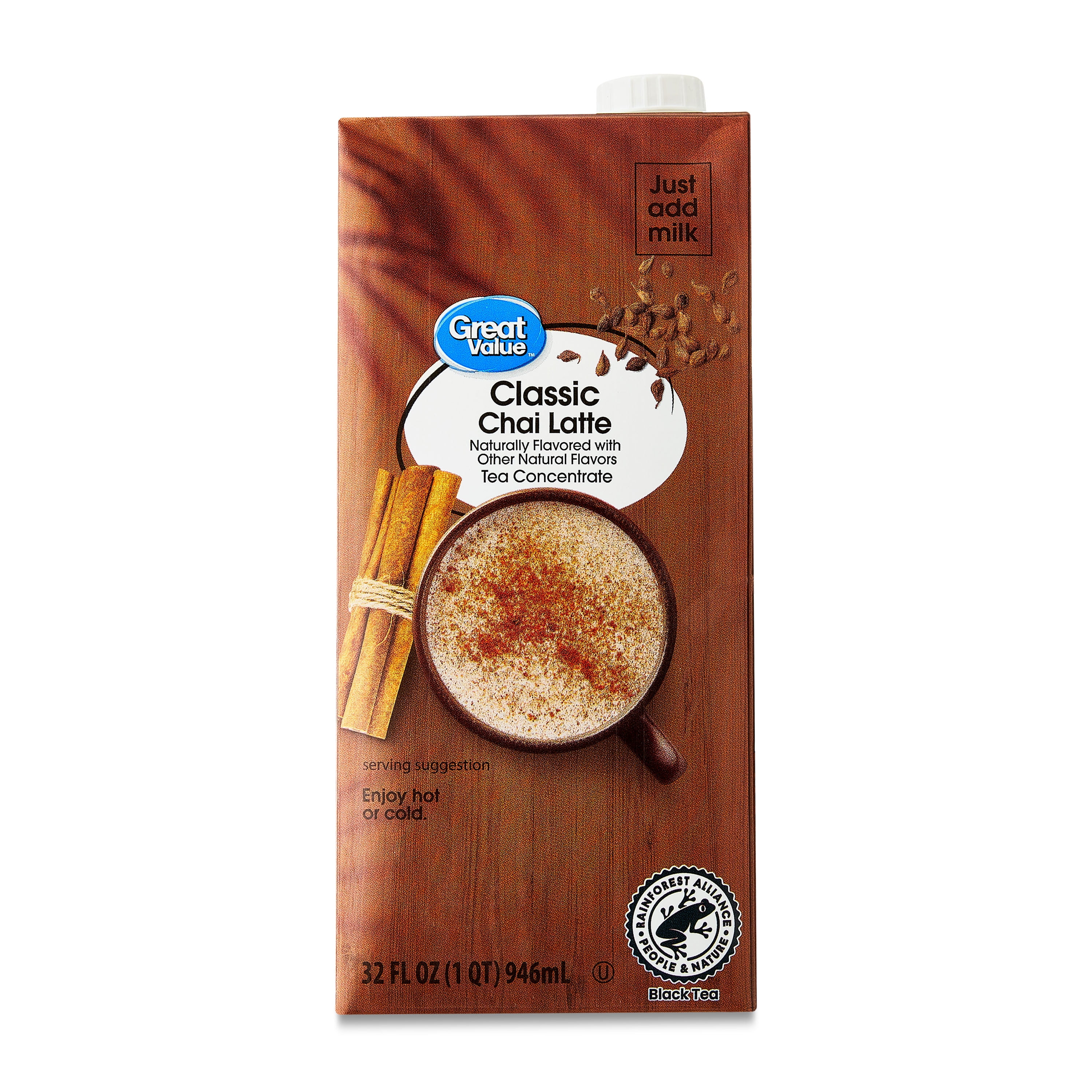 Great Value Classic Chai Latte Tea Concentrate, 32 fl oz - Black Tea ...