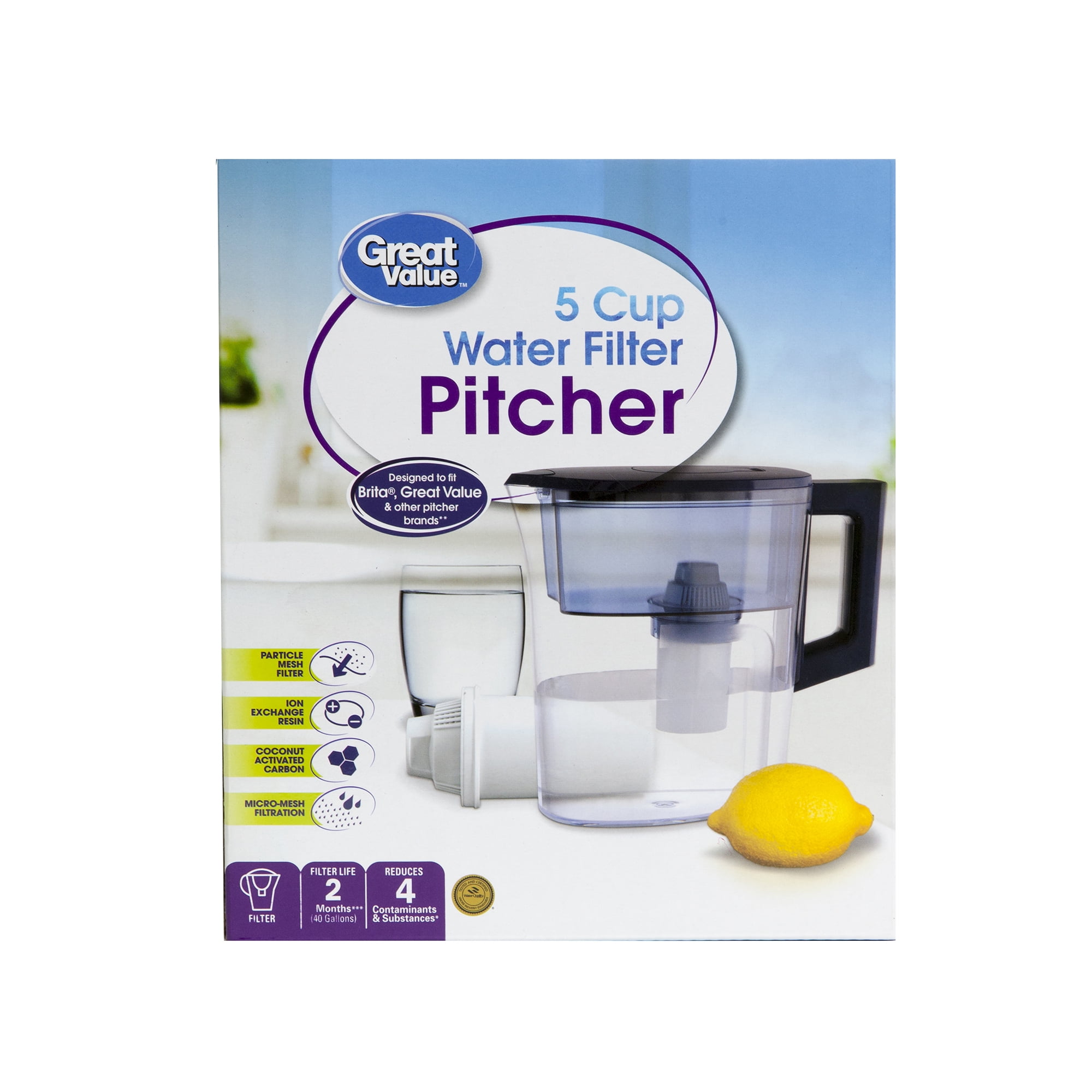Great Value 5 Cup Water Filter Pitcher - Walmart.com