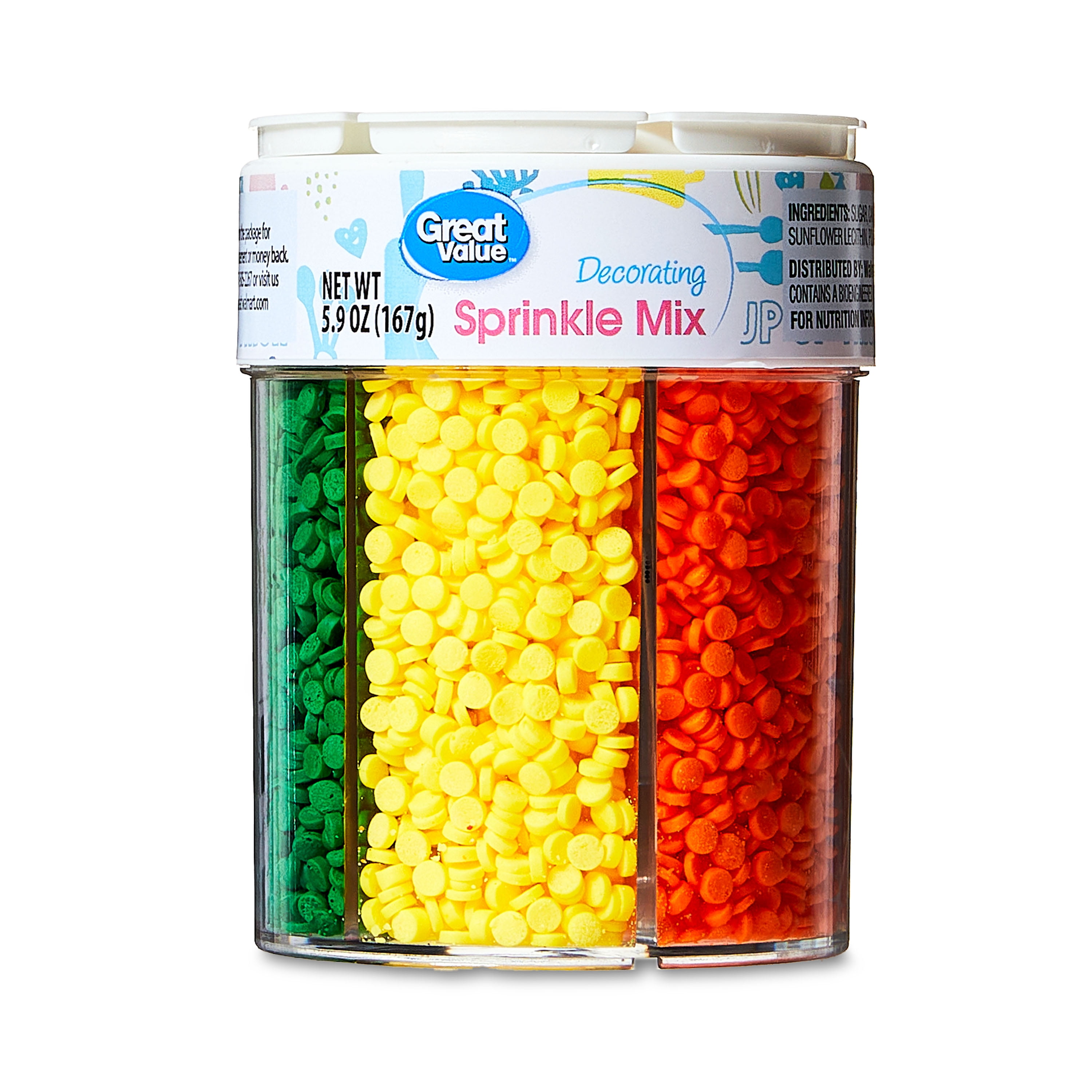 Great Value Bright Multicolor Decorating Sprinkle Mix 5.9 oz for Cakes ...