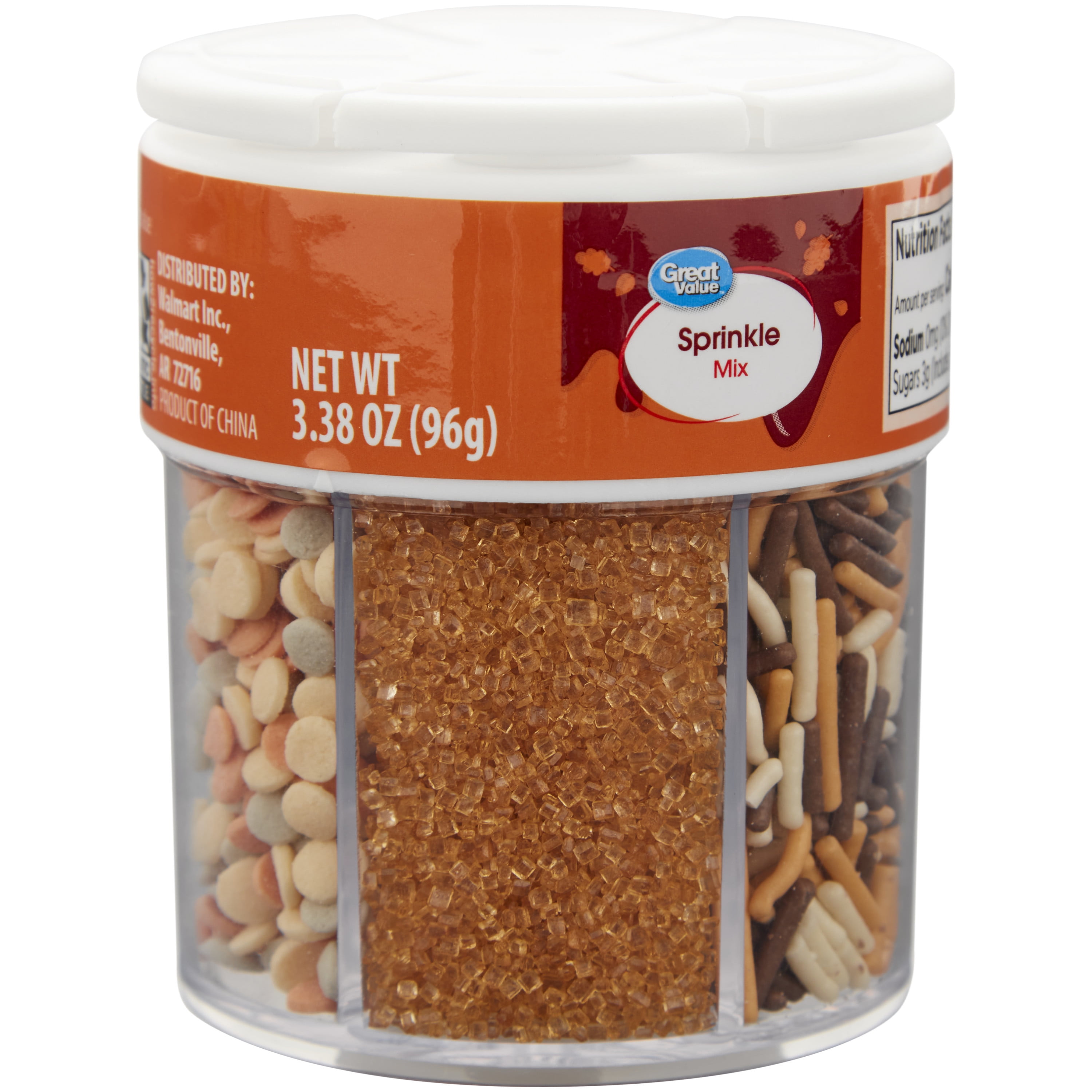 Great Value 6-Cell Fall Sprinkles Mix, Sugar, Jimmies and Nonpareils ...
