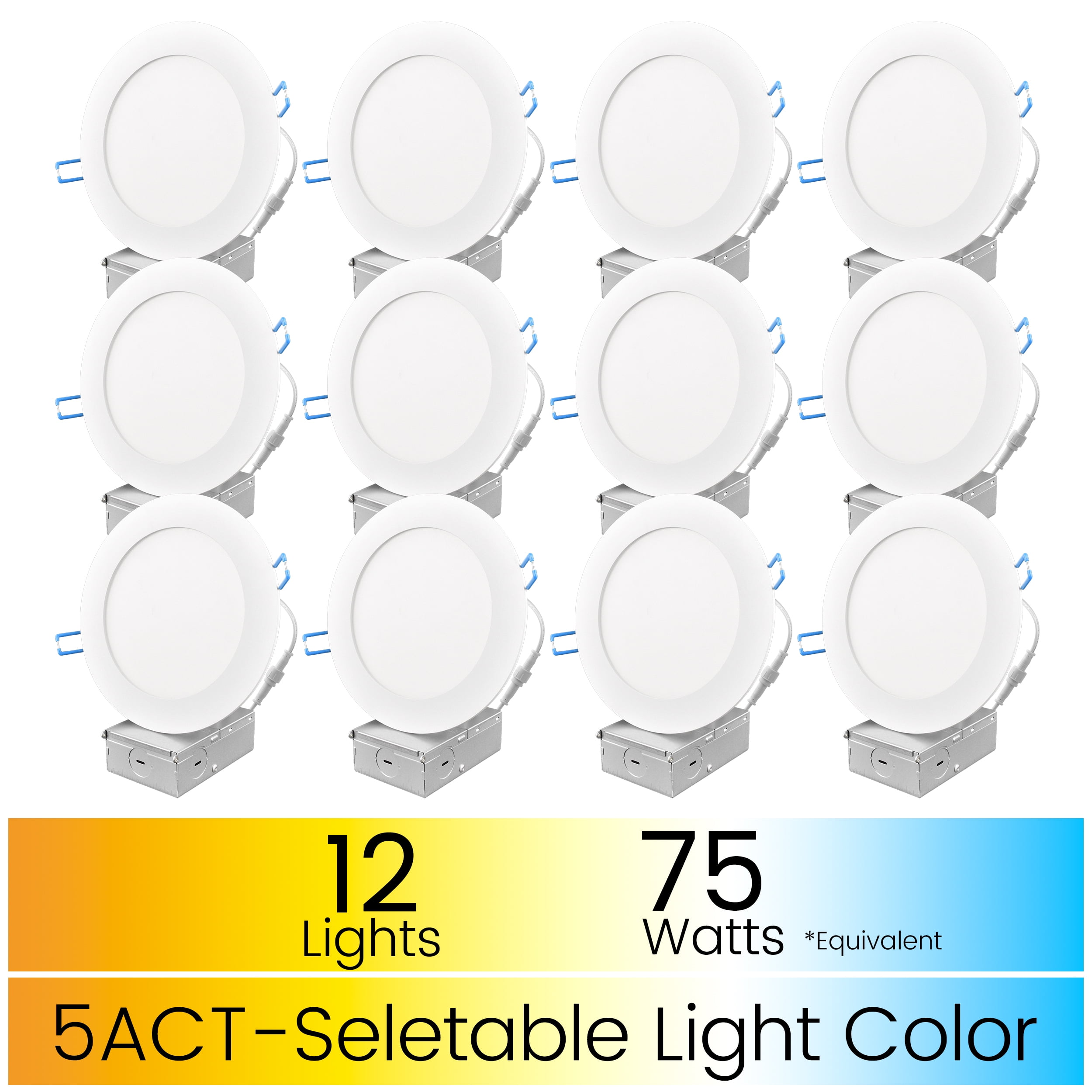 Great Value 6" LED Canless Downlight, 12-Watt (75W Replacement) CCT ...