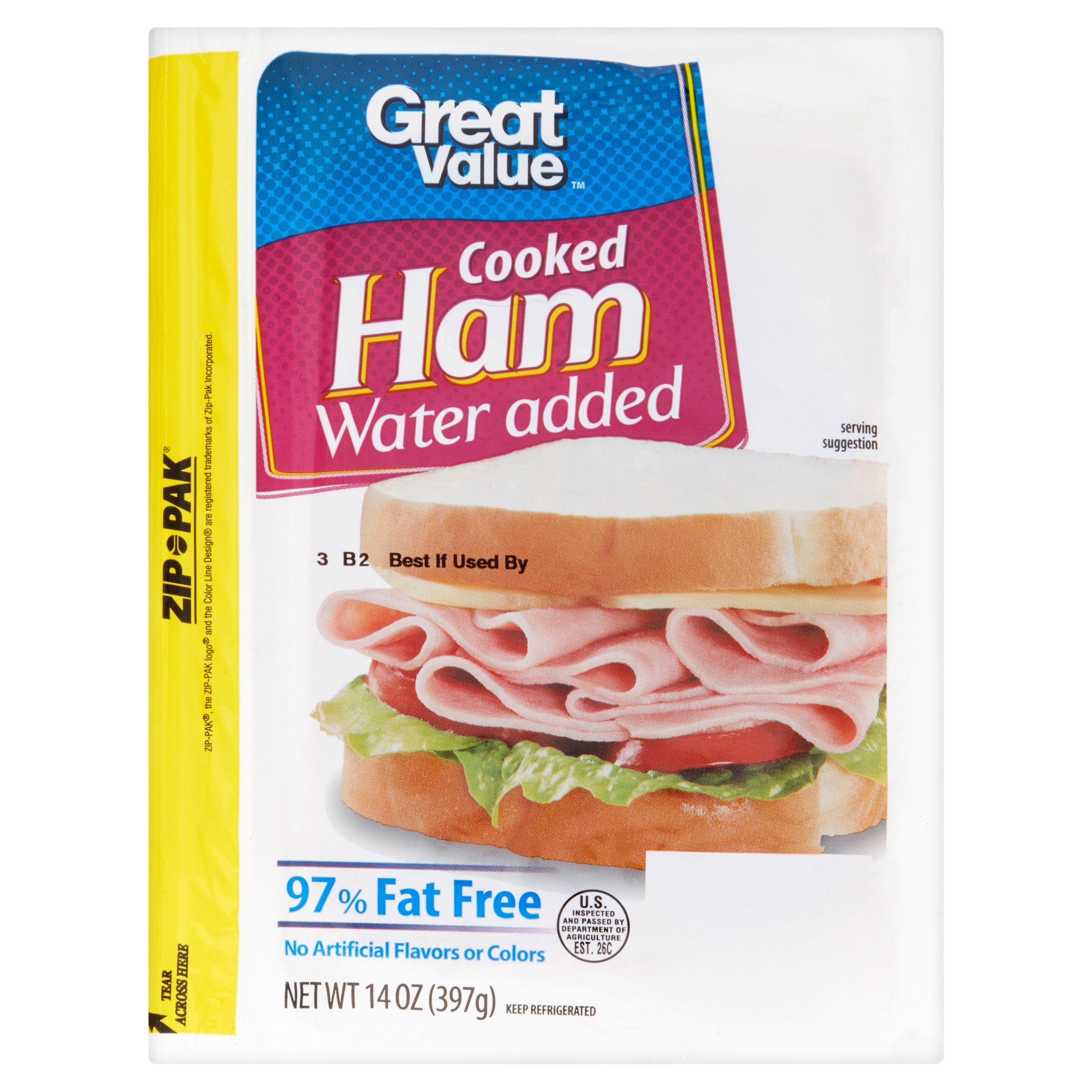 Great Value 97% Fat-Free Cooked Ham, 14 Oz. - Walmart.com