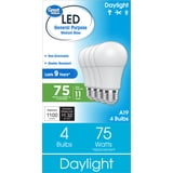 Great Value LED Light Bulbs, 75 Watts Eqv, Daylight, 9-Year, Medium ...