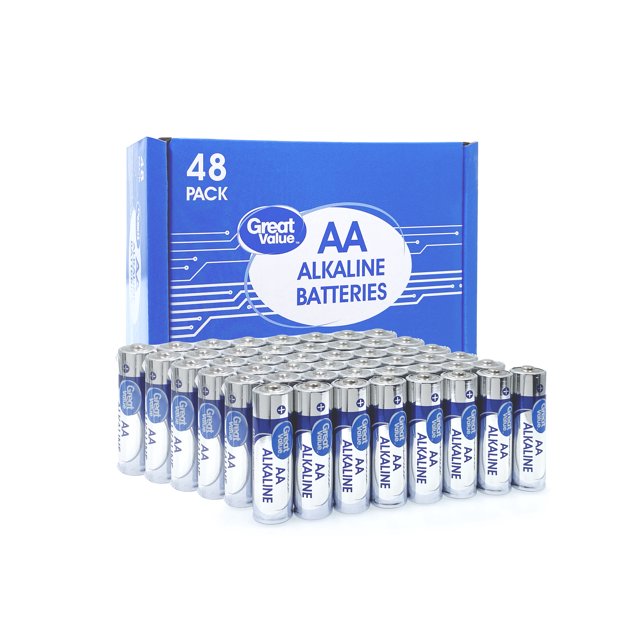 Great Value AA Alkaline Battery 48-Pack - Walmart.com