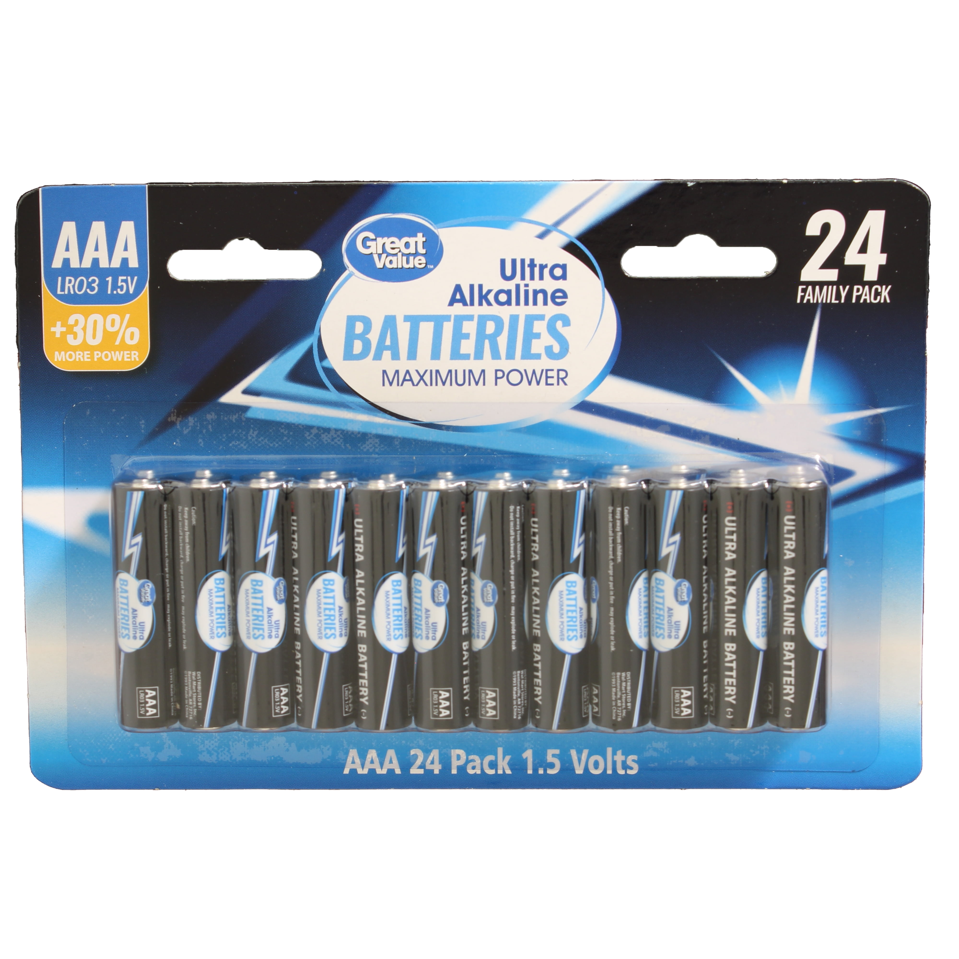 Great Value Alkaline AAA Batteries, 24 Count - Walmart.com