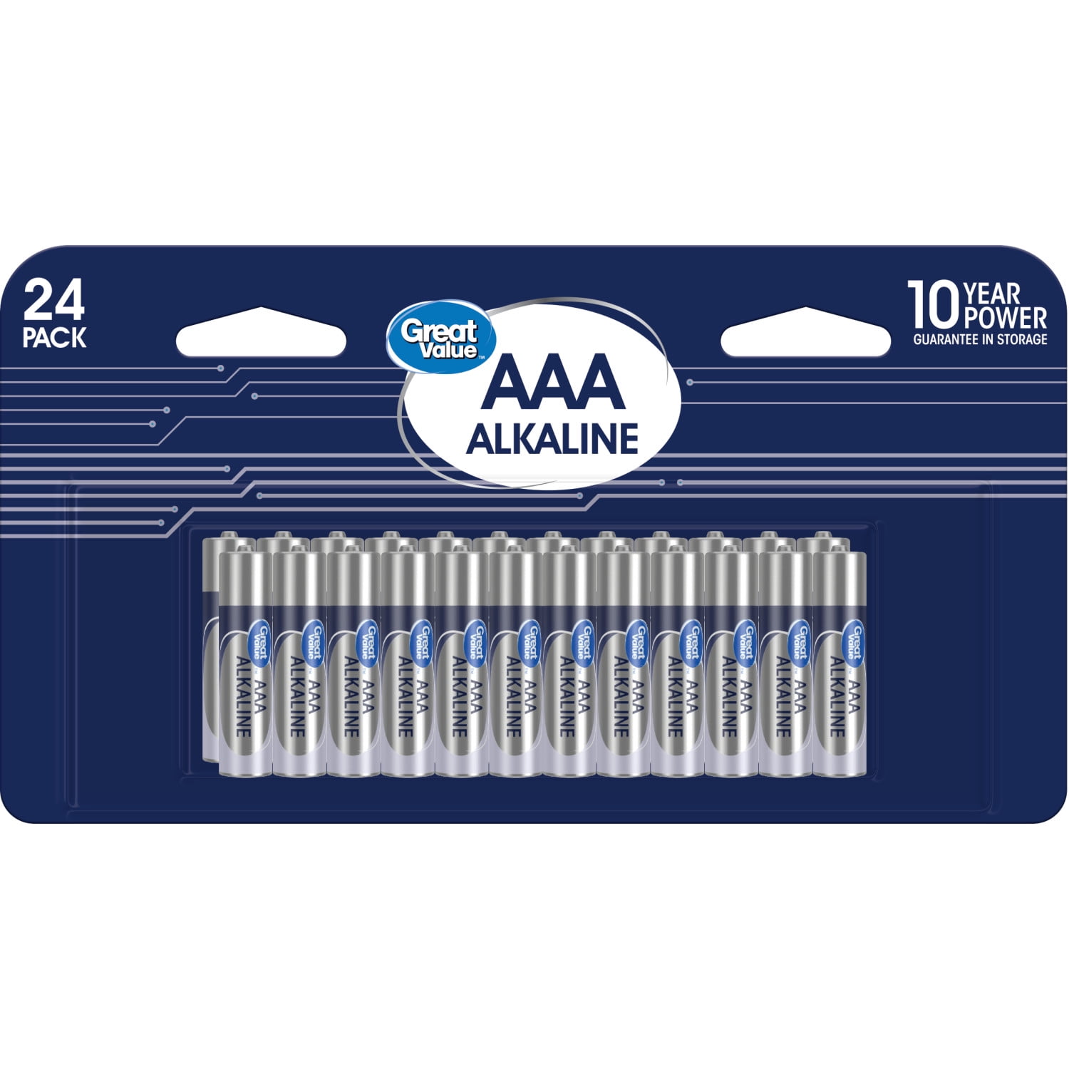 Great Value Alkaline AAA Batteries, 24 Count - Walmart.com