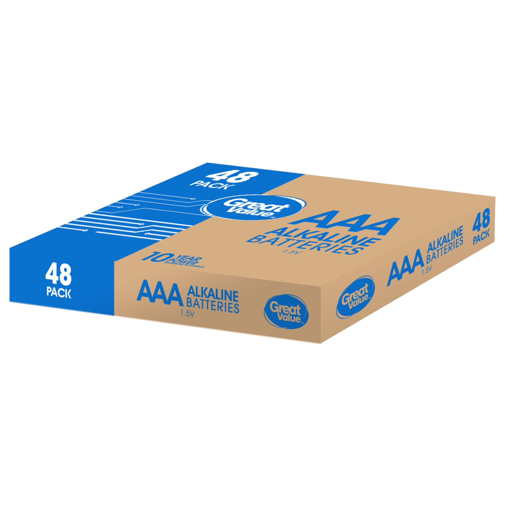 Great Value Alkaline AAA Batteries (48 Pack) - Walmart.com