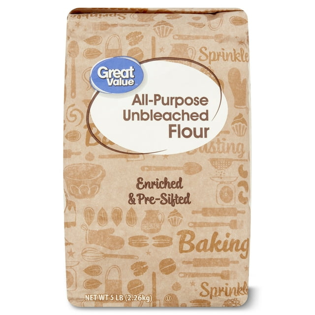 Great Value All-Purpose Unbleached Flour, 5LB Bag - Walmart.com