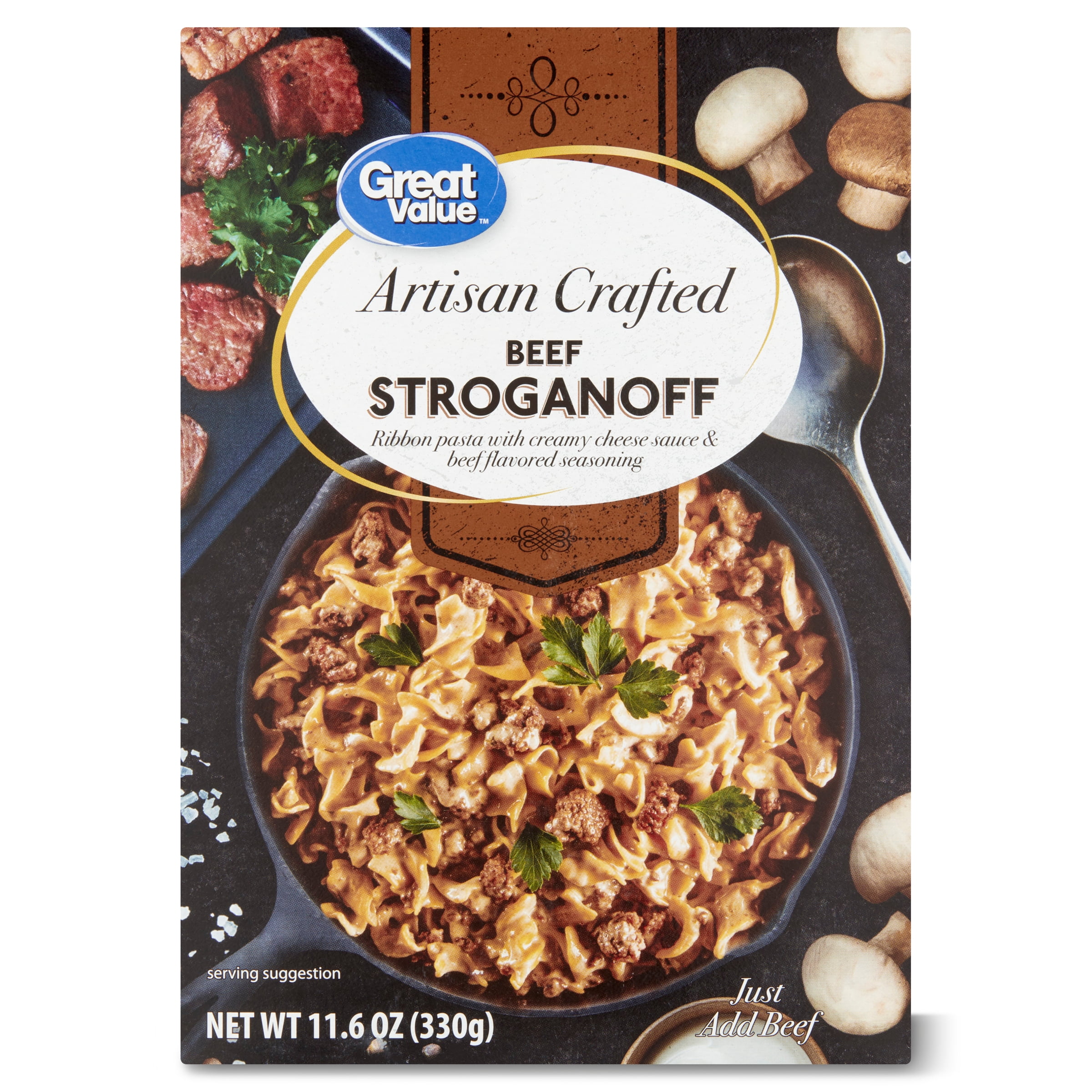 Great Value Artisan Crafted Beef Stroganoff, 11.6 oz (Shelf Stable ...