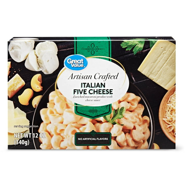 Great Value Artisan Crafted Macaroni and Cheese, Italian Five Cheese ...