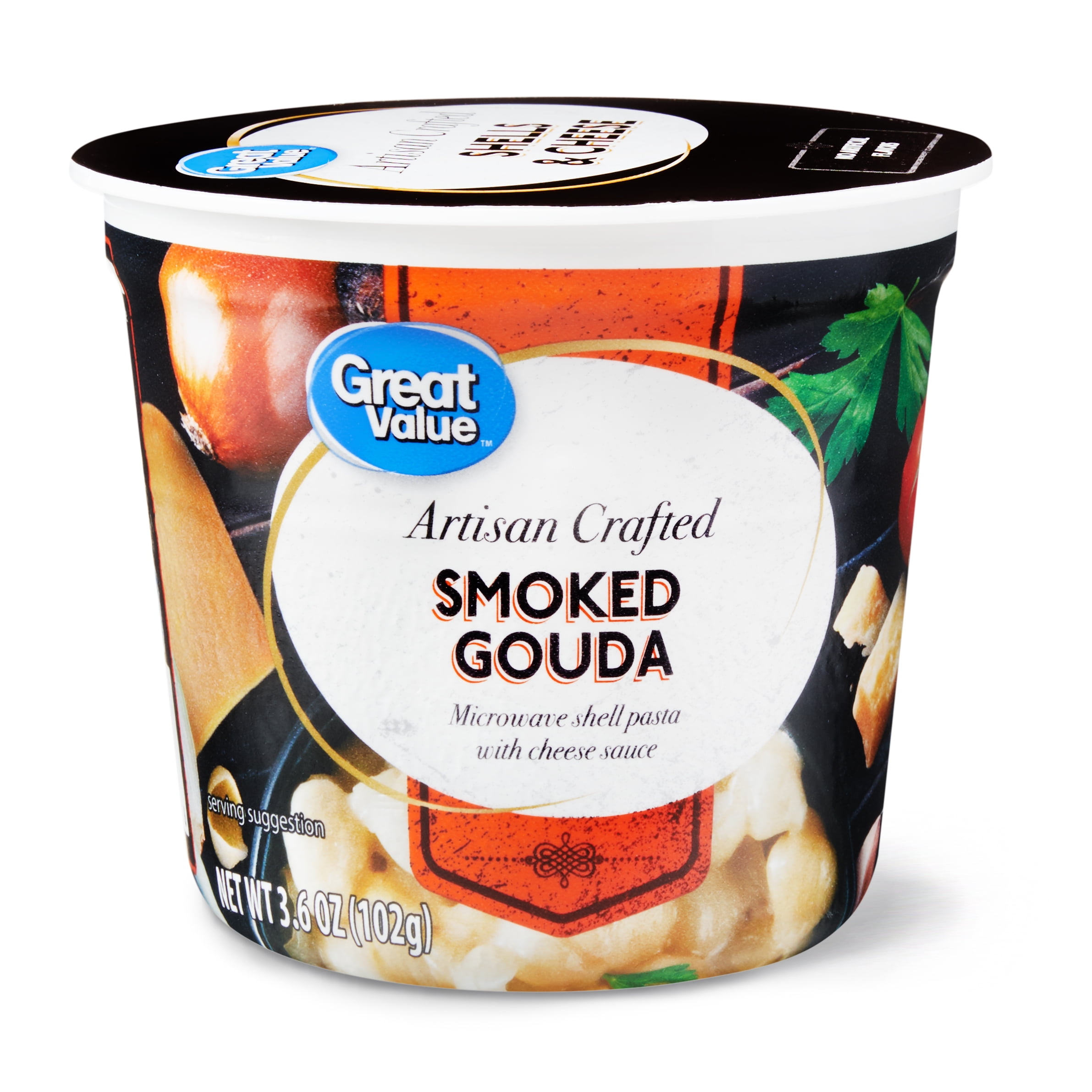 Great Value Artisan Crafted Smoked Gouda Microwave Shell Pasta with ...