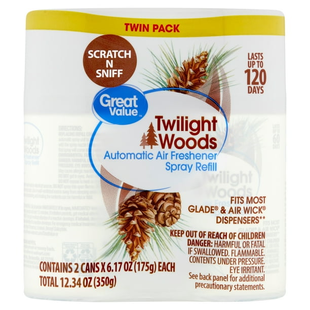 Great Value Automatic Air Freshener Spray Refill, Twilight Woods, 12.34 oz, 2 Count - Walmart ...