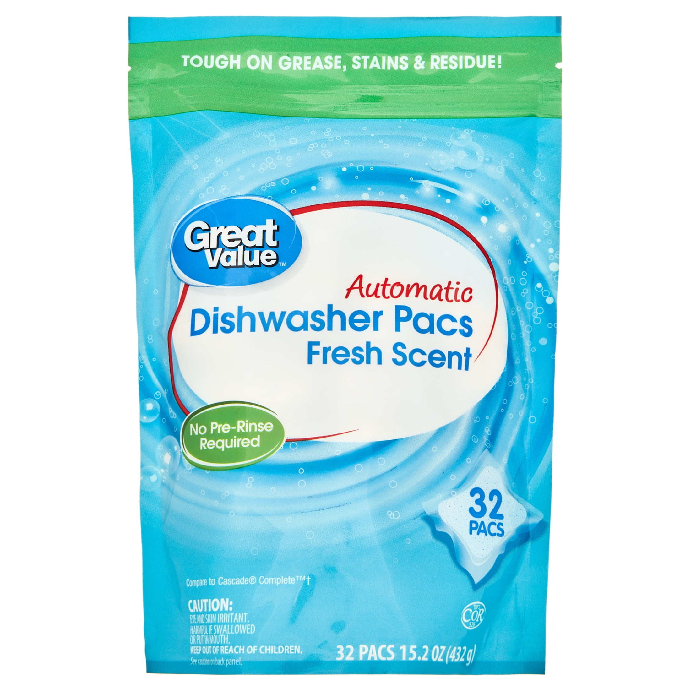 Great Value Automatic Dishwasher Detergent Pods, Base Clean, Fresh ...