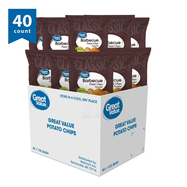Great Value BBQ Potato Chips, 1 oz (Pack of 40) - Walmart.com