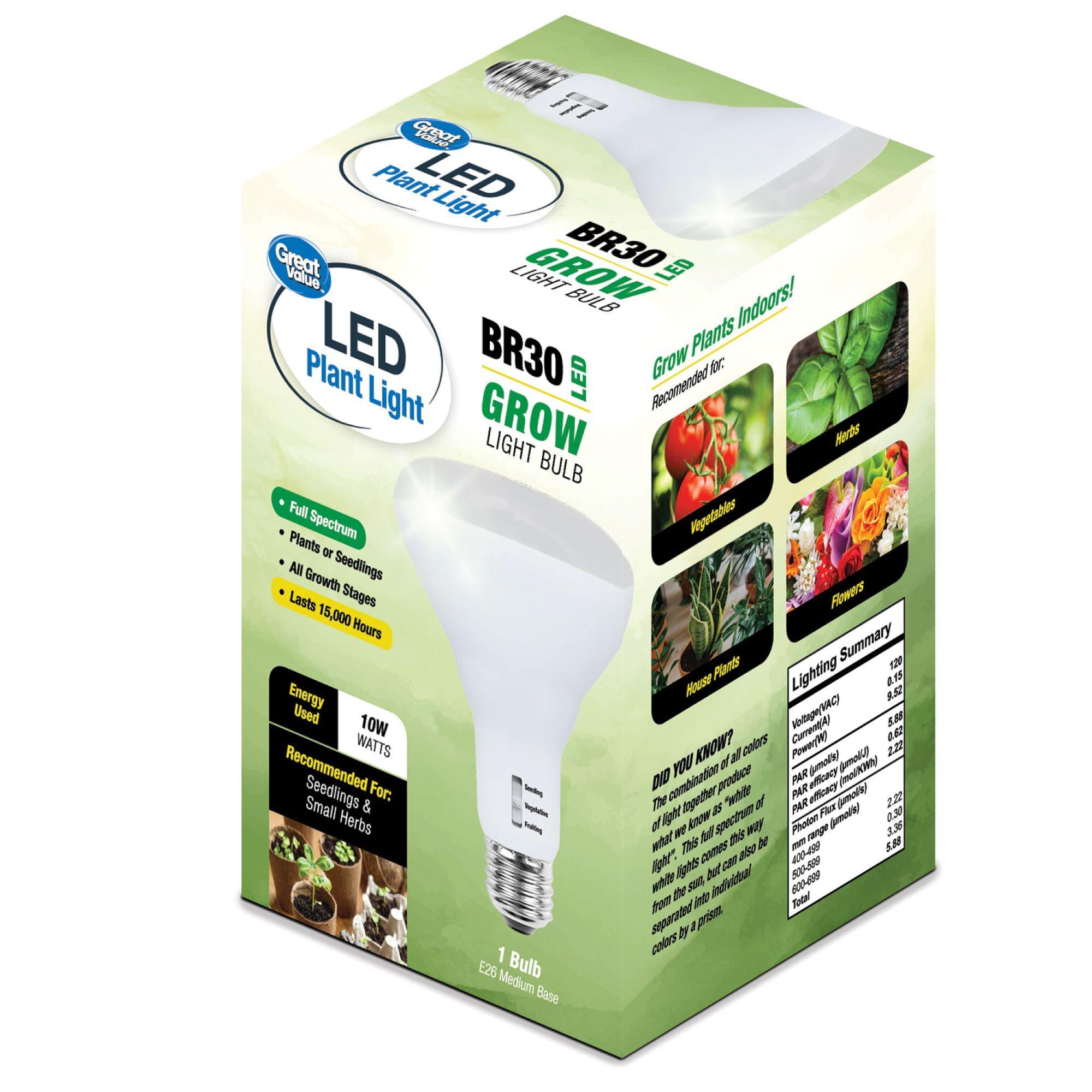 Great Value LED Grow Light Bulb with Color Selectable Spectrum for ...