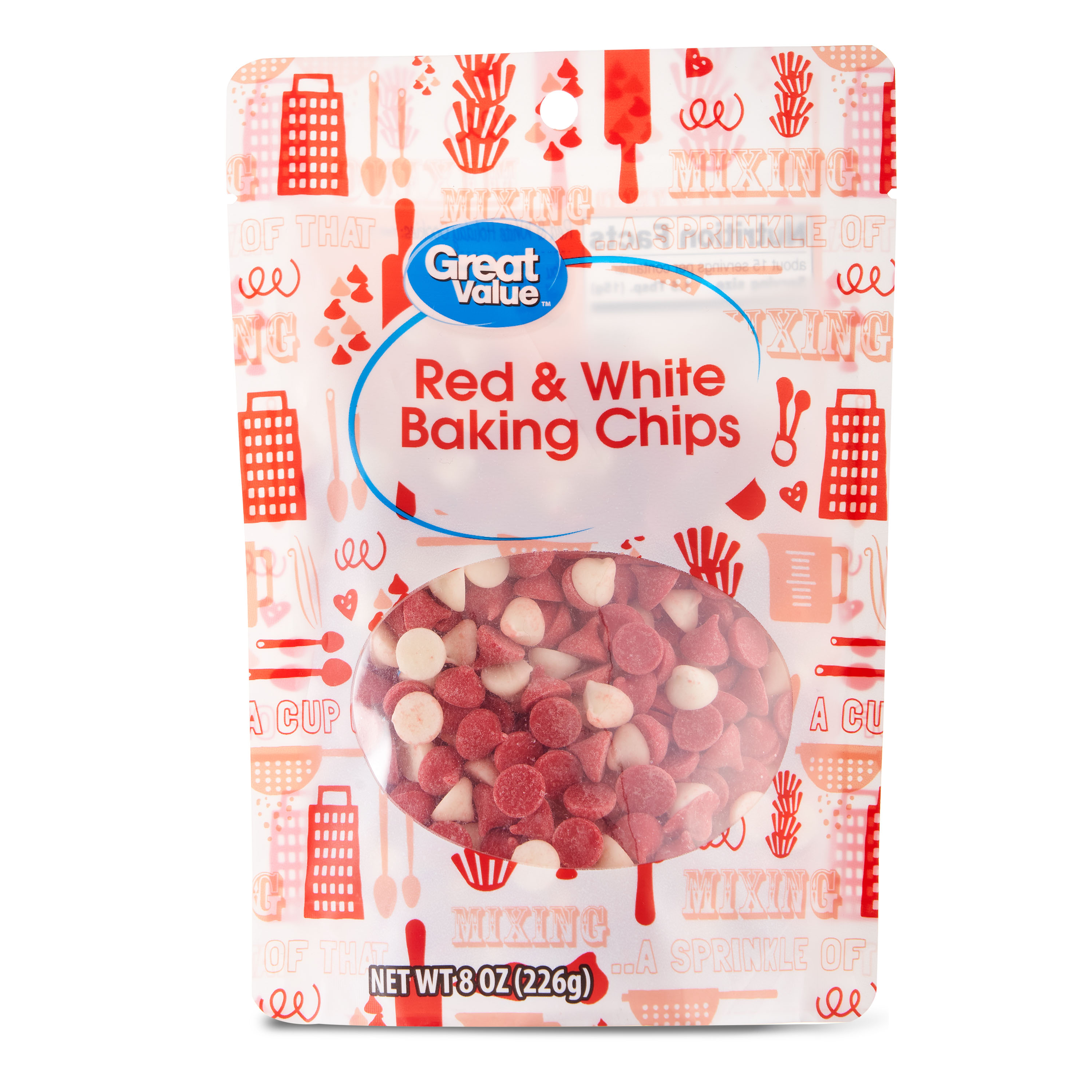 Brandclub - Great Value Baking Chips, Red and White, 8 oz