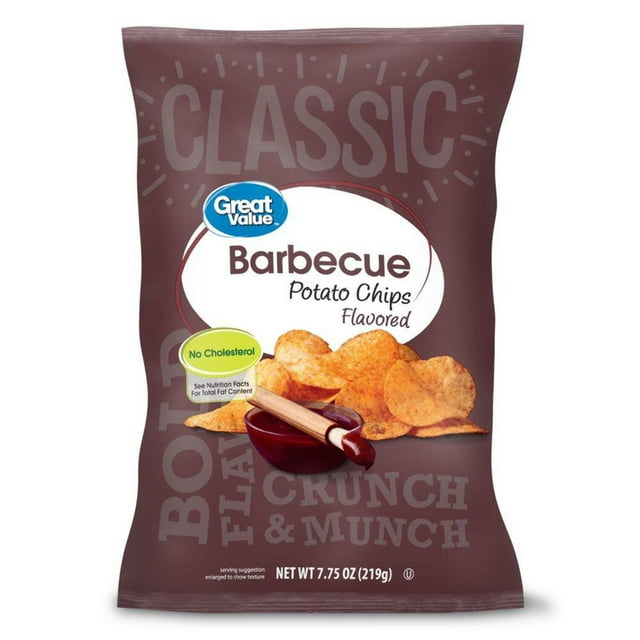 Great Value Barbecue Flavored Potato Chips 7 75 Oz
