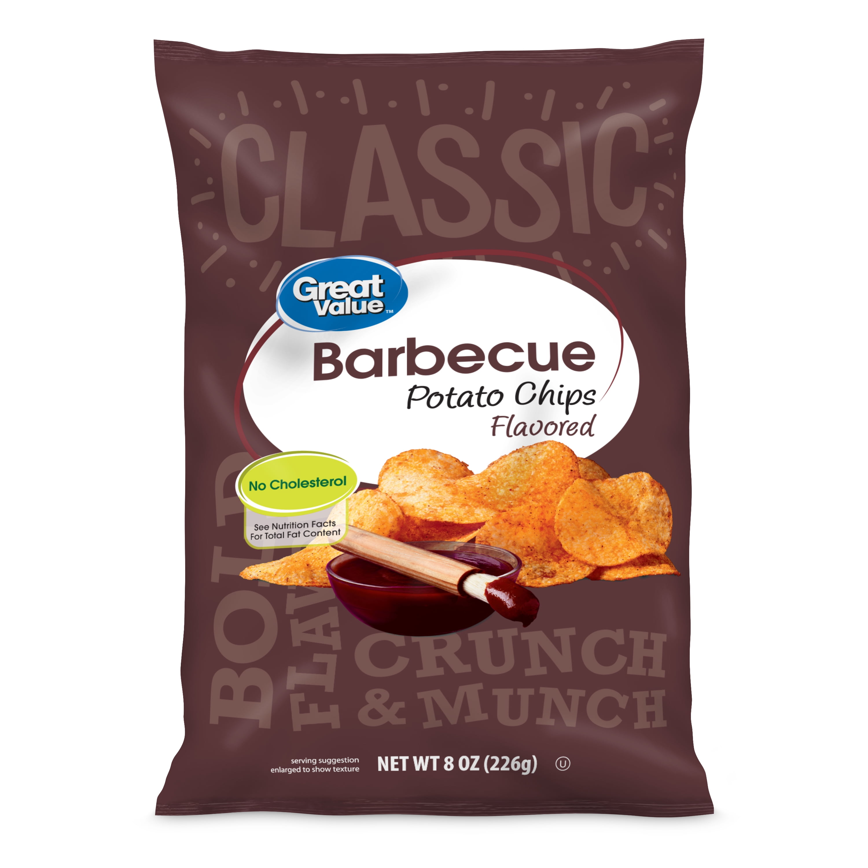 Great Value Barbecue Flavored Potato Chips, 8 oz - Walmart.com