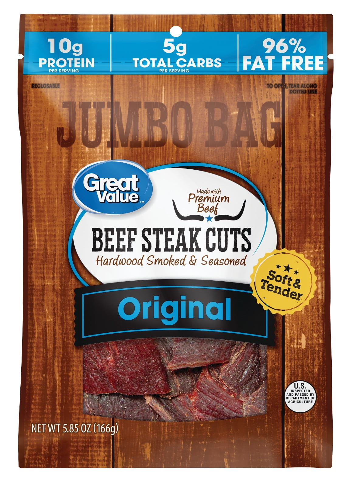 Great Value Beef Steak Cuts, Jumbo Bag, 5.85 oz - Walmart Business Supplies