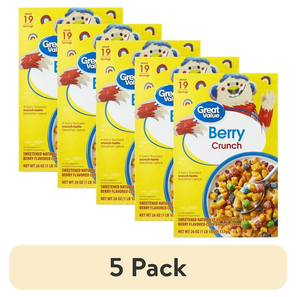 (5 pack) Great Value Berry Crunch Breakfast Cereal, 26 oz - Walmart Business Supplies