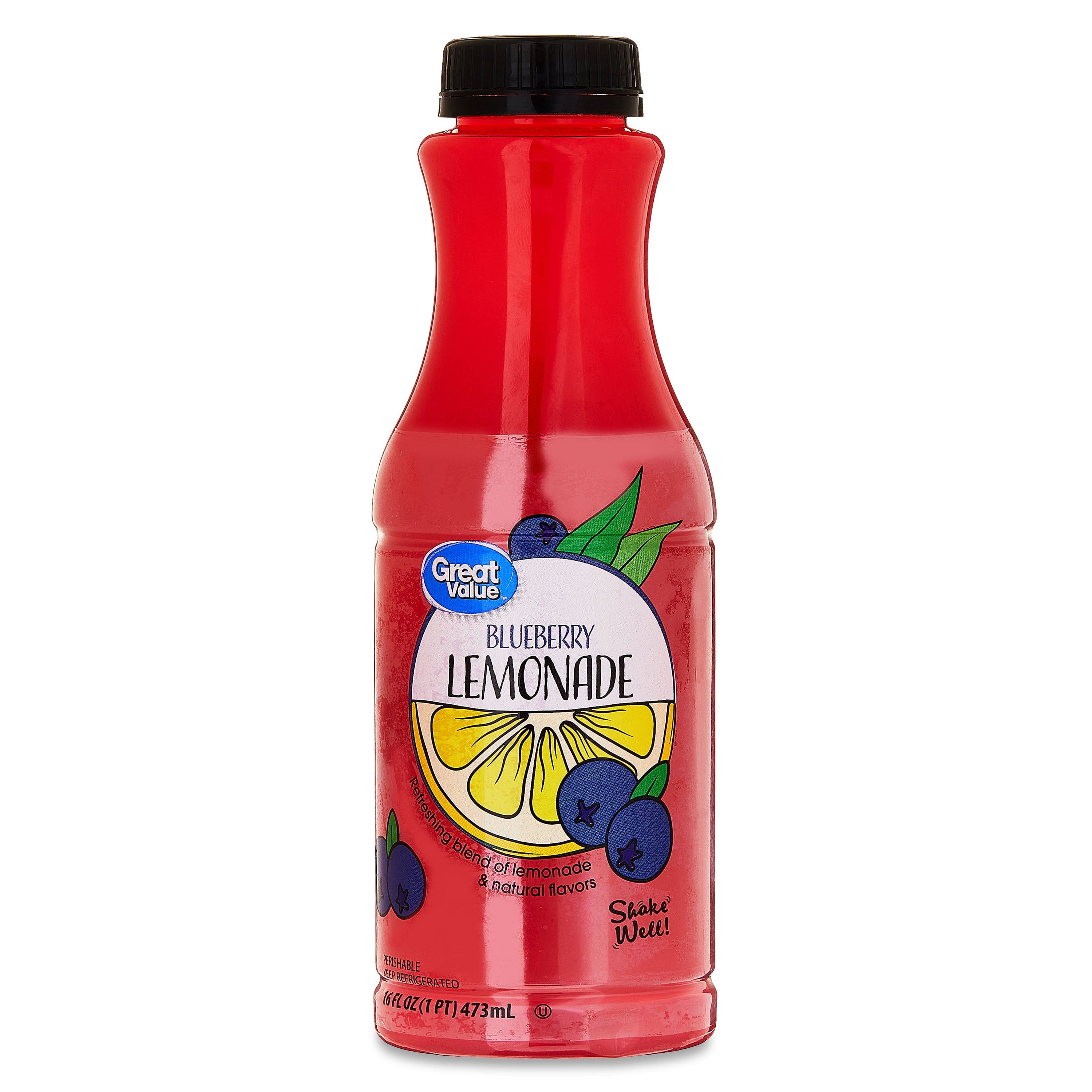 Great Value Blueberry Lemonade 16 fl oz, Refreshing Citrus and ...