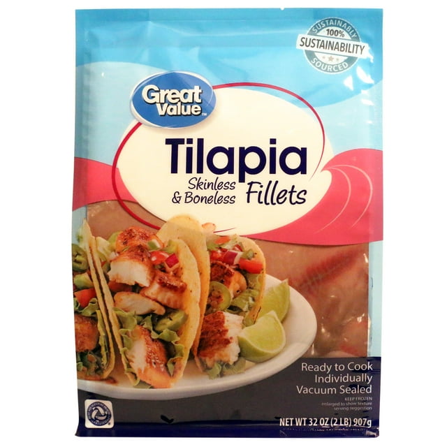 Great Value Boneless Skinless Tilapia Fillets, 2 lbs - Walmart.com