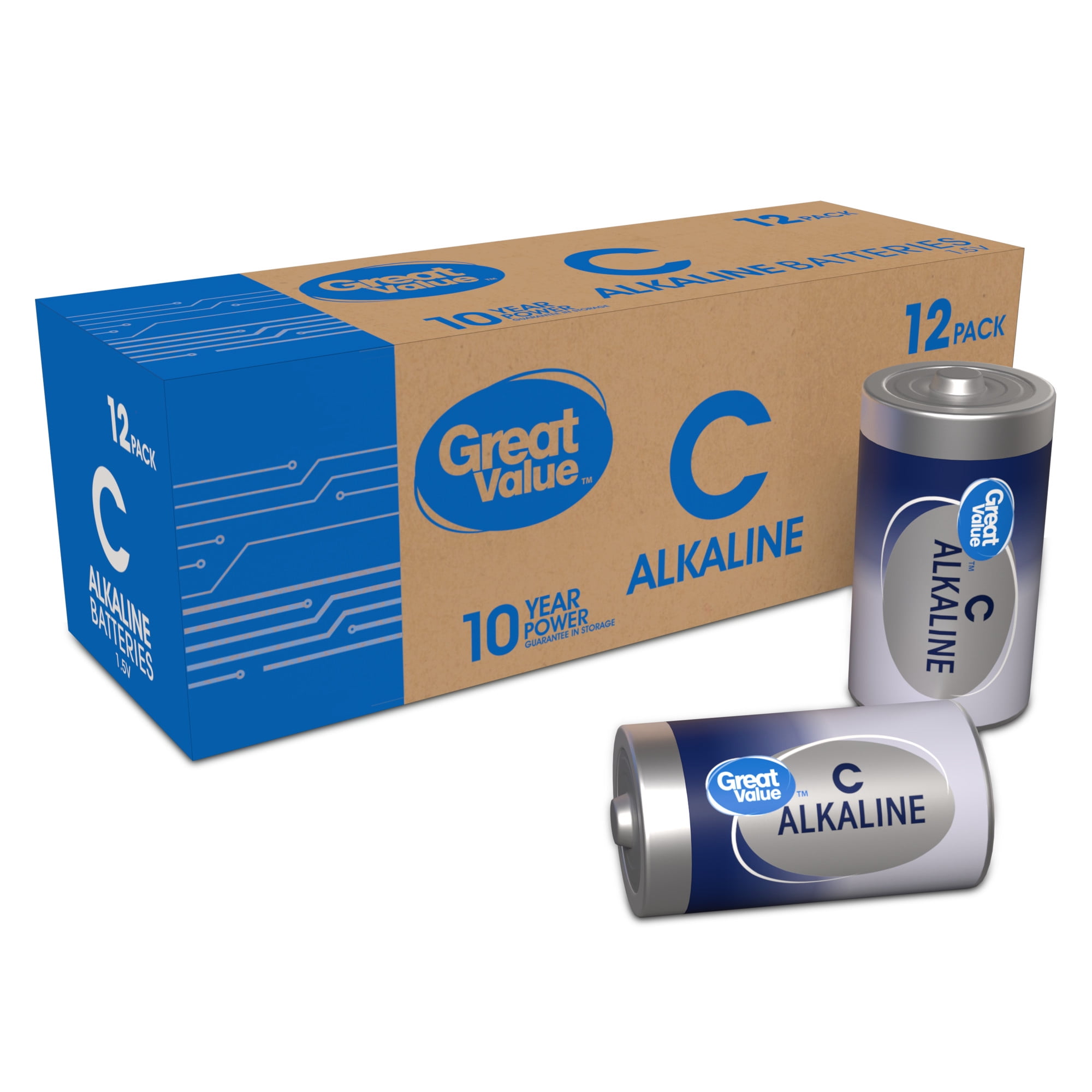 Great Value Alkaline C Batteries (12 Pack) - Walmart.com