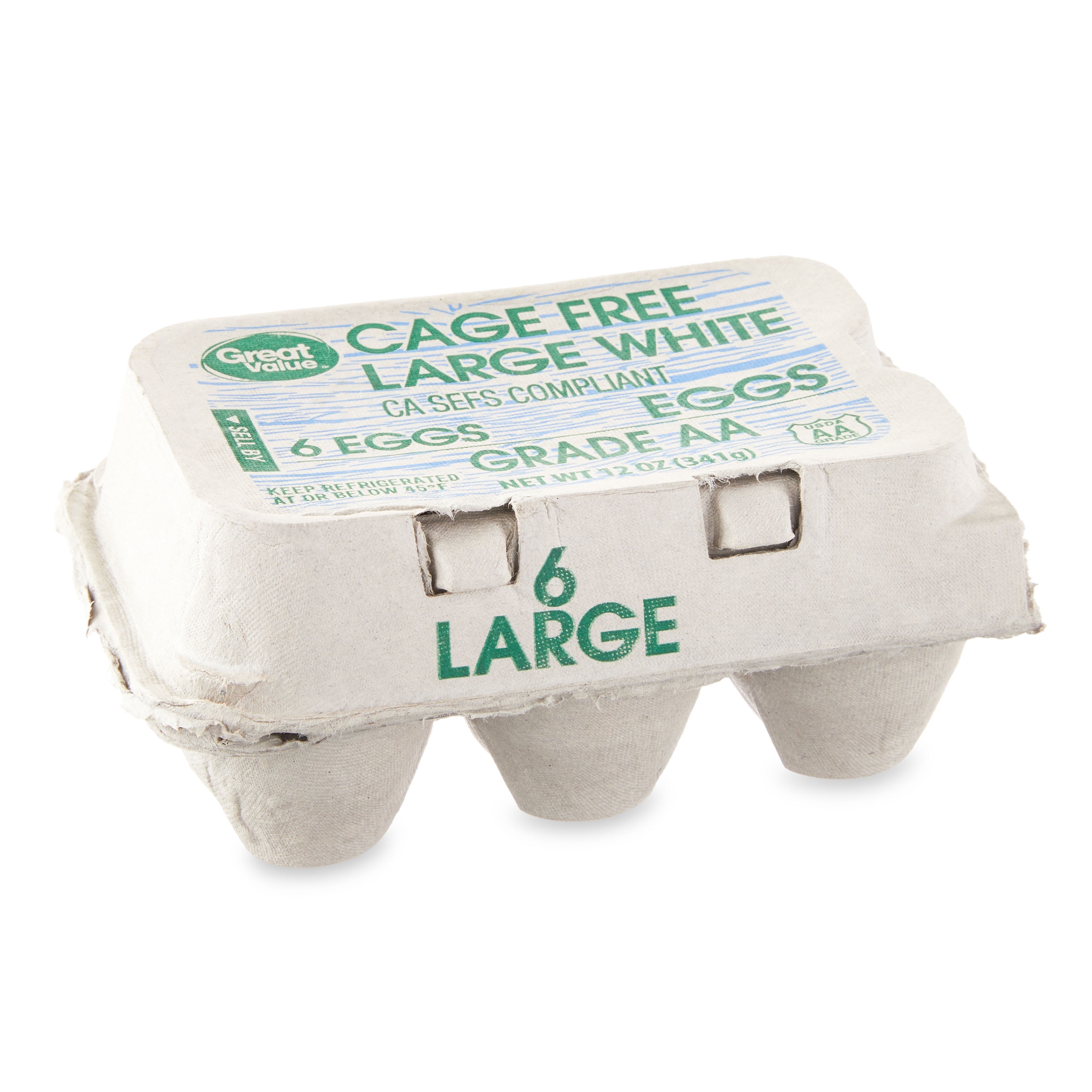 Great Value Large White Eggs, 6 Count, Protein-Packed - Walmart.com