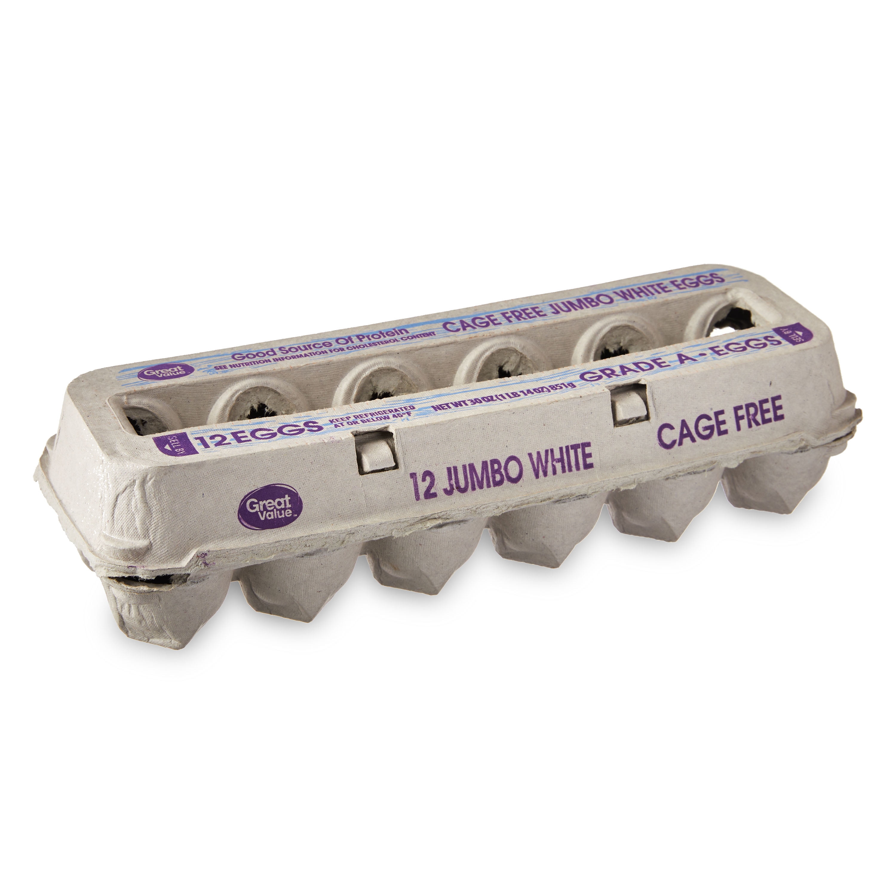Great Value Cage-Free White Jumbo Eggs, 12 Count - Walmart Business ...