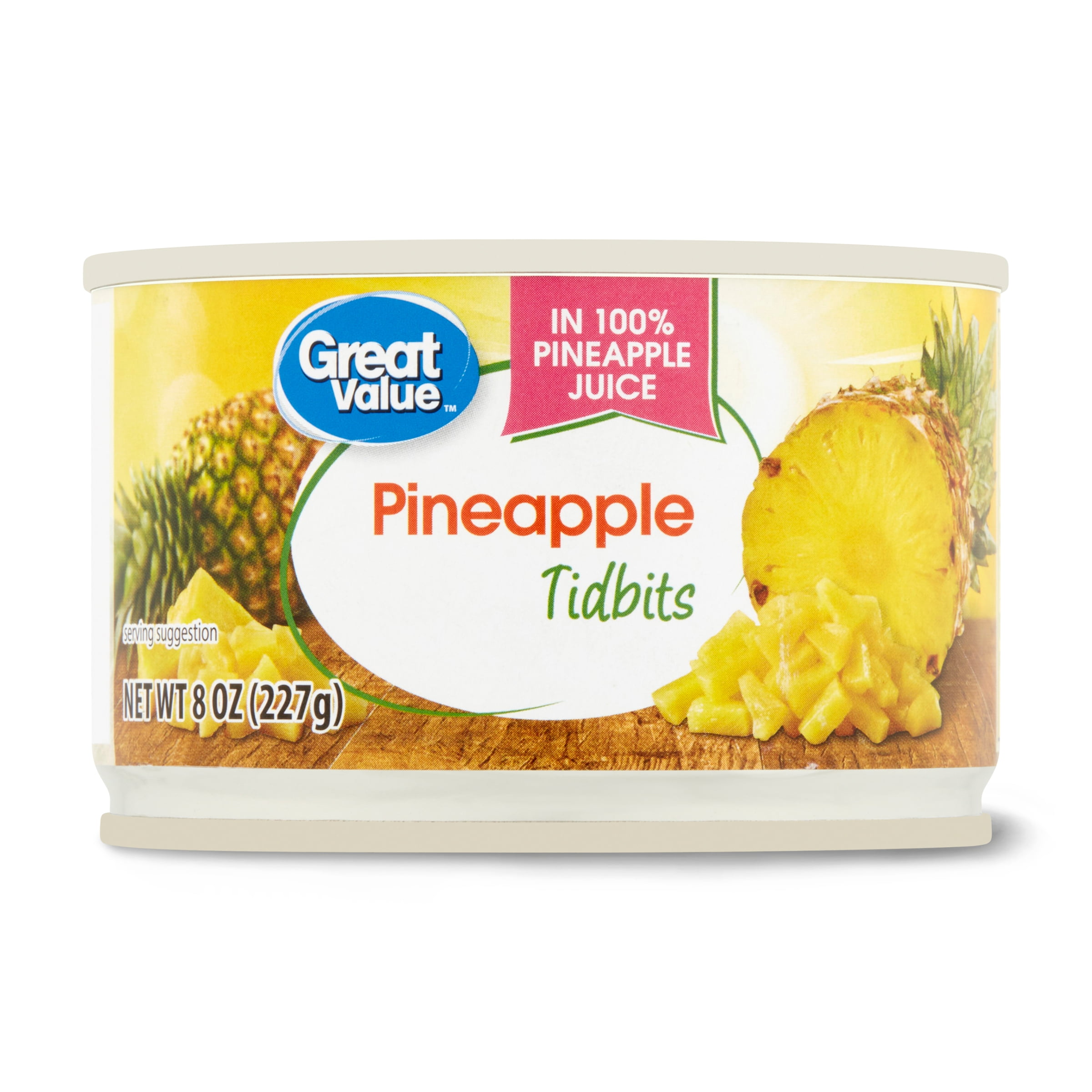 Great Value Canned Pineapple Tidbits, 8 oz - Walmart.com